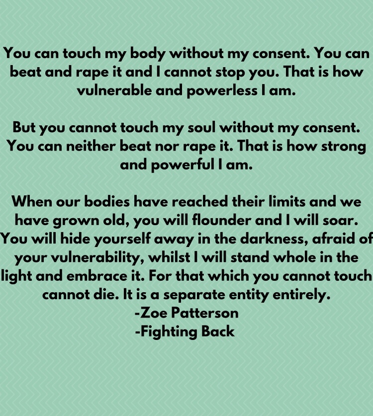 Consent – Zoe Patterson: Fighting back
